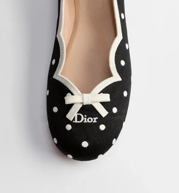 Dior Embroidered Signature Ballerina Flats