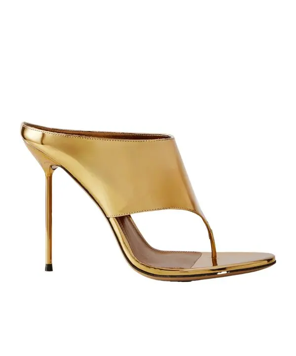 Paris Texas Metallic Leather Mules