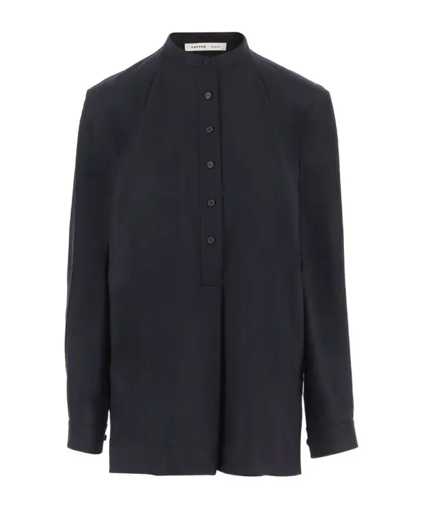 Carven Half-placket Mandarin Collar Sweater
