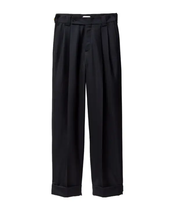 Versace Pinstripe Twill Oversized Pants - Navy