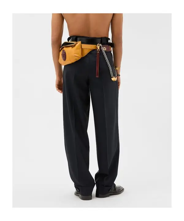 Versace Pinstripe Twill Oversized Pants - Navy