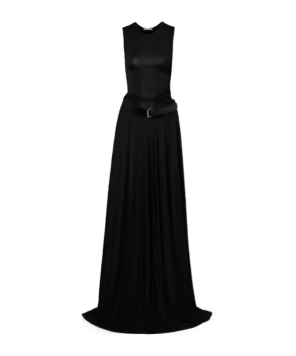 PETER DO Belted Stretch-jersey Maxi Dress - Black