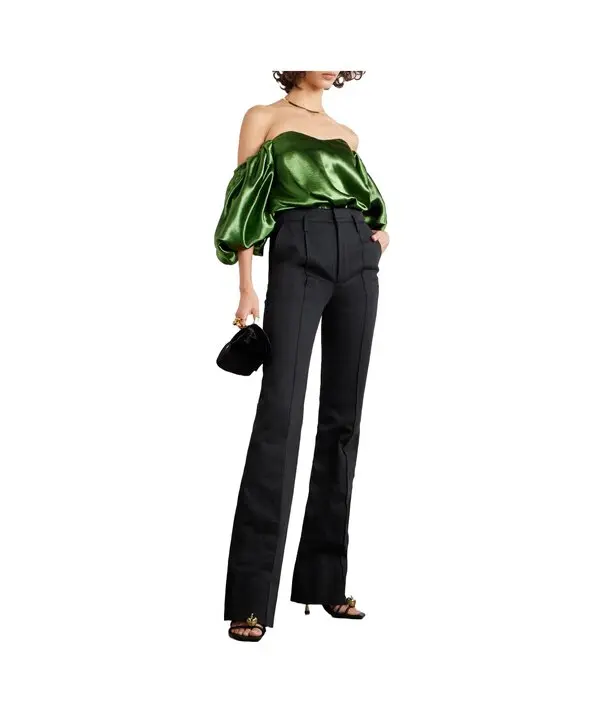 Caroline Constas Off-the-shoulder Satin Top