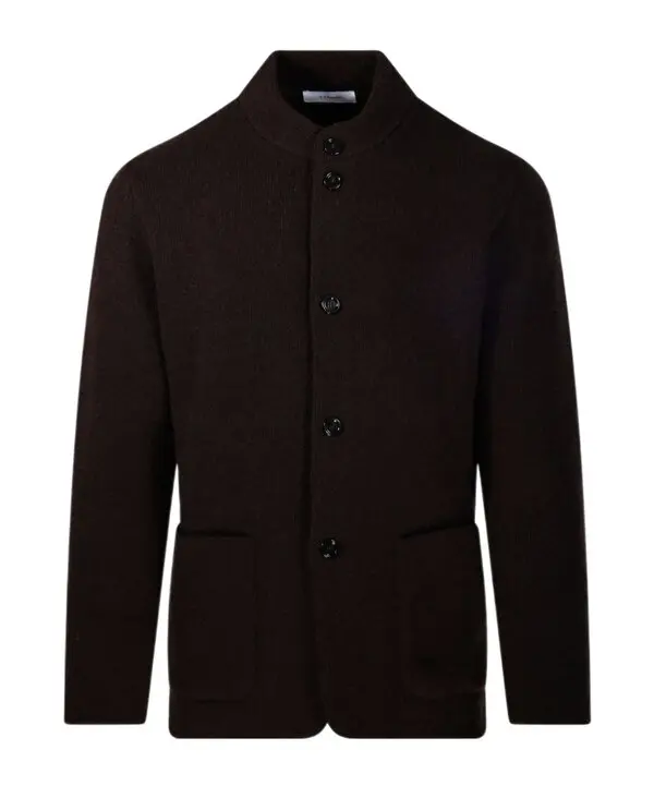 LARDINI Stand-collar Knitted Jacket