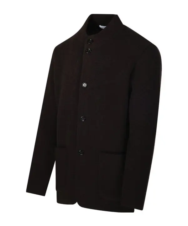 LARDINI Stand-collar Knitted Jacket