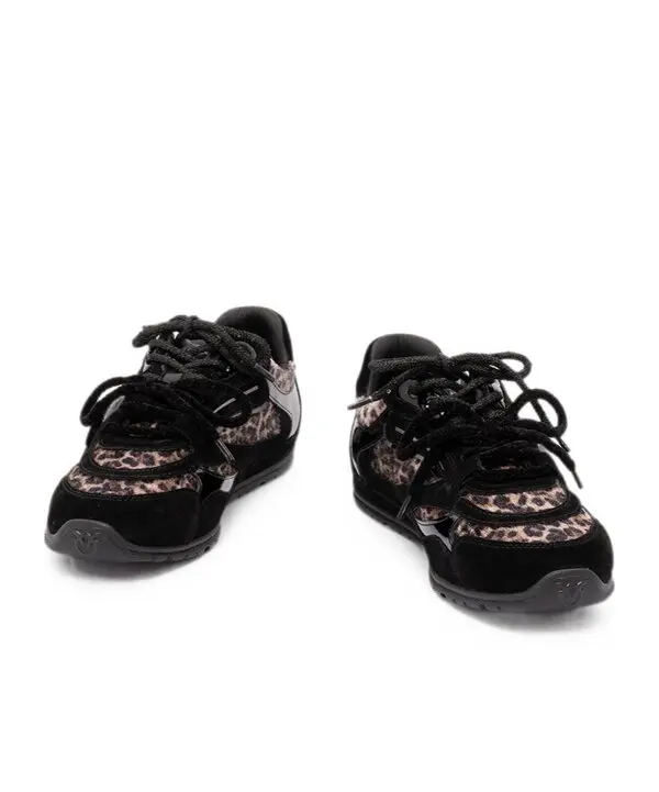 Pinko Yulia 01 Leopard-print Panelled Sneakers