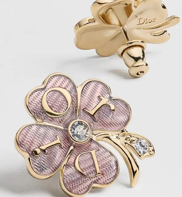 Dior Floral Clover Stud Earrings