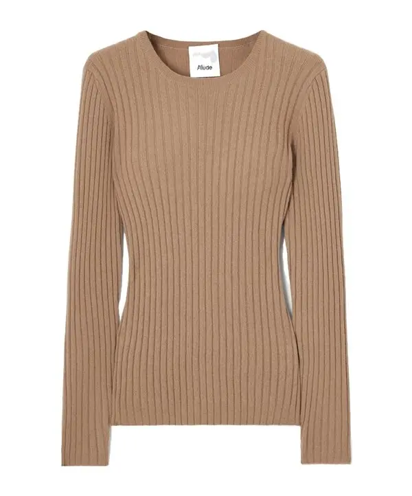 ALLUDE Ribbed Cashmere Sweater