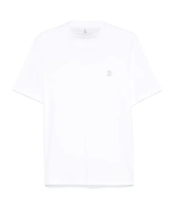 Brunello Cucinelli Logo Embroidered Crewneck T-shirt