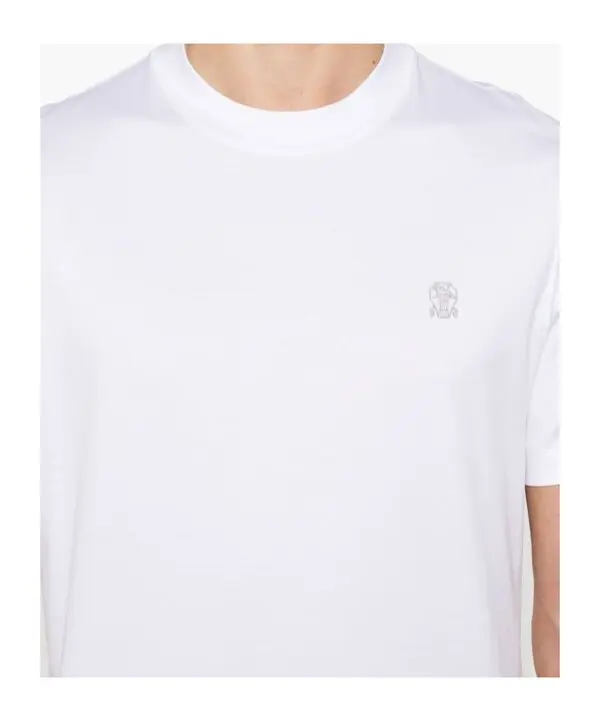Brunello Cucinelli Logo Embroidered Crewneck T-shirt