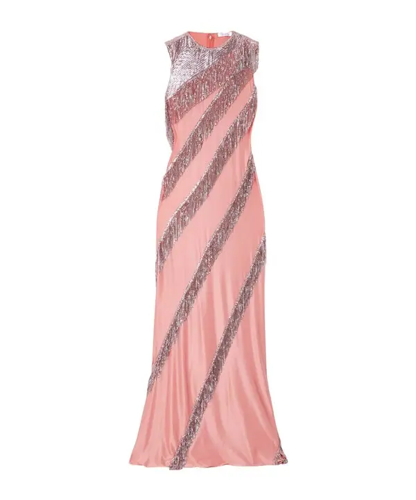 Rabanne Sequin-fringe Maxi Dress - Pink