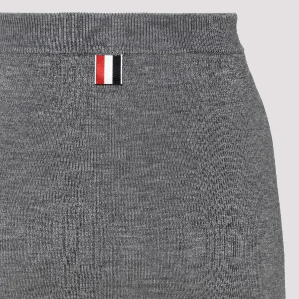 Thom Browne Ribbed Pencil Skirt With Striped Trim