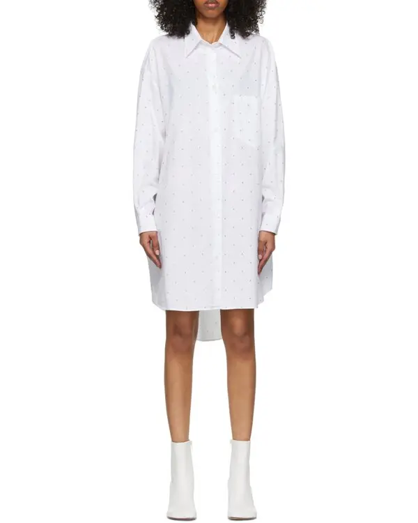 MAISON MARGIELA Polka-dot Cotton Shirt Dress