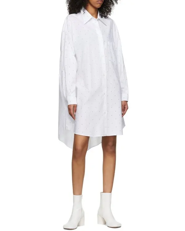 MAISON MARGIELA Polka-dot Cotton Shirt Dress