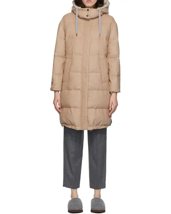 Brunello Cucinelli Padded Hooded Mid-length Jacket