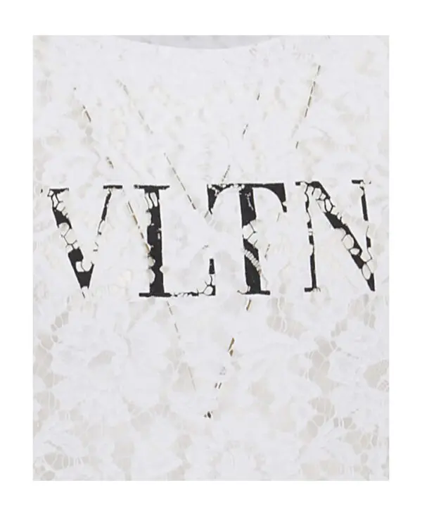 Valentino Garavani Logo Print Lace-layered T-shirt