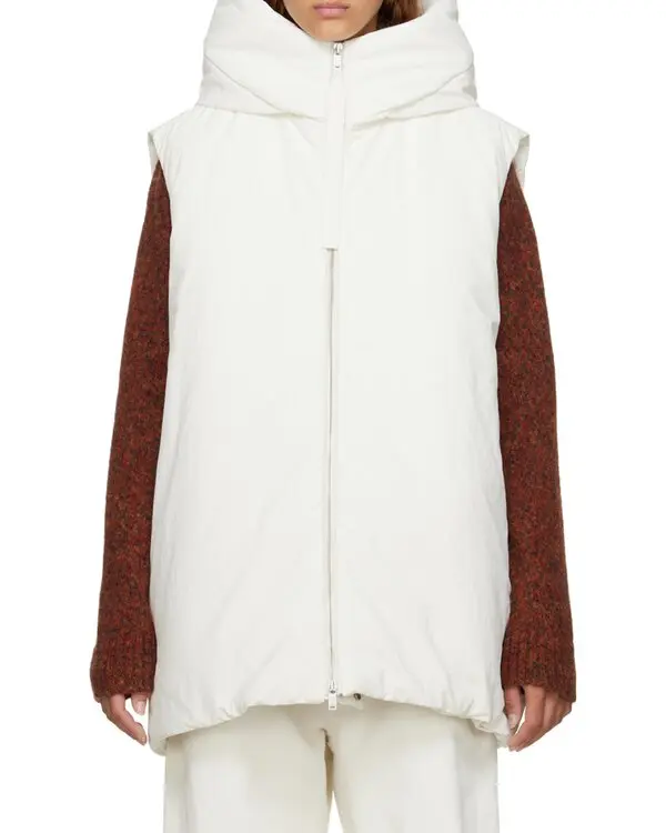 JIL SANDER Zippered Hooded Down Vest