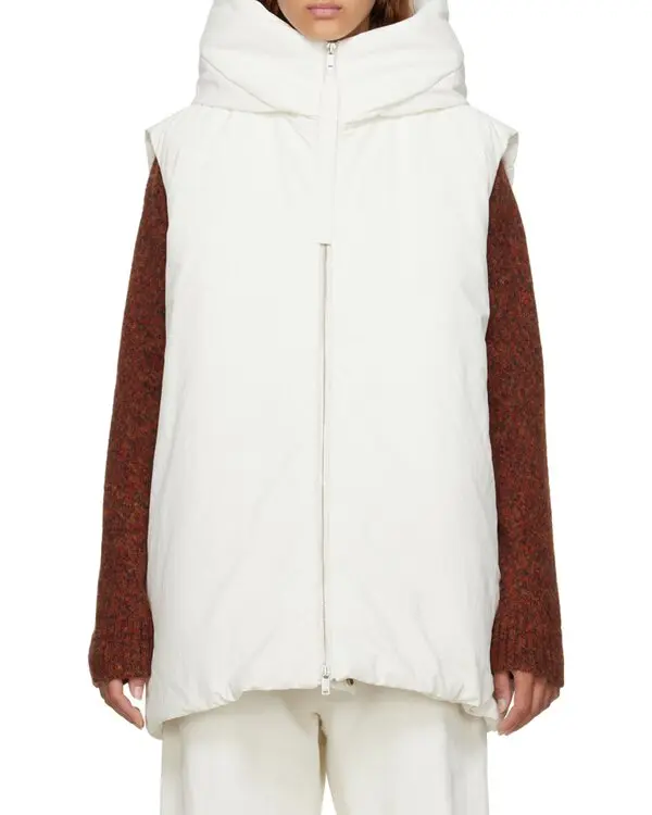 JIL SANDER Zippered Hooded Down Vest