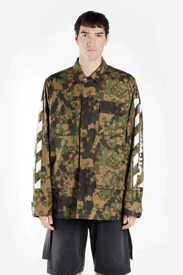 Off-White Camouflage Printed Casual Jacket