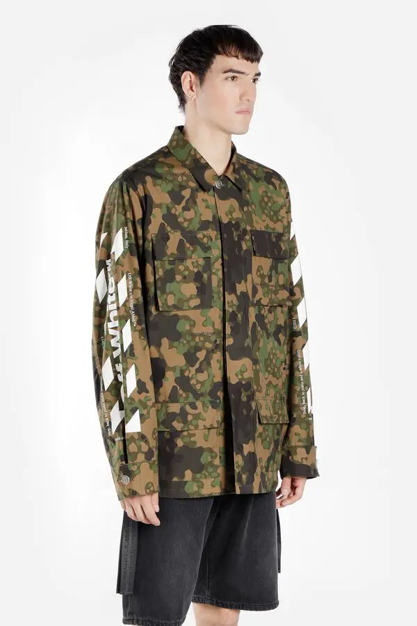 Off-White Camouflage Printed Casual Jacket