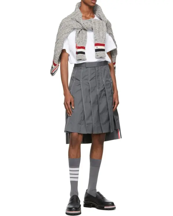 Thom Browne Rwb Tipping Stripe Short-sleeve T-shirt - White