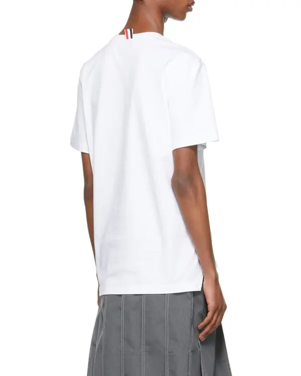 Thom Browne Rwb Tipping Stripe Short-sleeve T-shirt - White