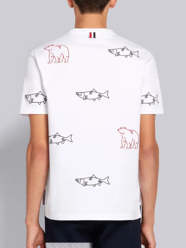 Thom Browne Embroidered Bear Fish T-shirt