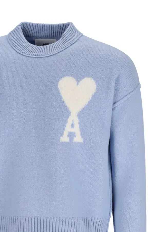 AMI Paris Logo Intarsia Crewneck Jumper