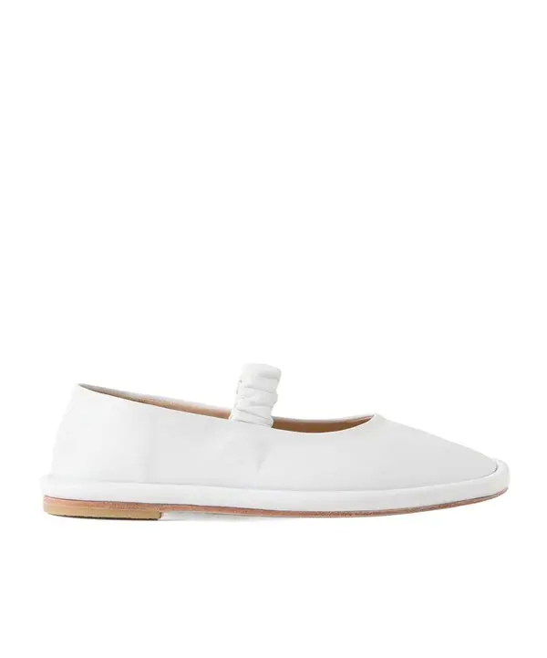 LAUREN MANOOGIAN Solid Color Leather Ballet Flats