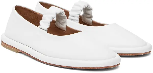 LAUREN MANOOGIAN Solid Color Leather Ballet Flats