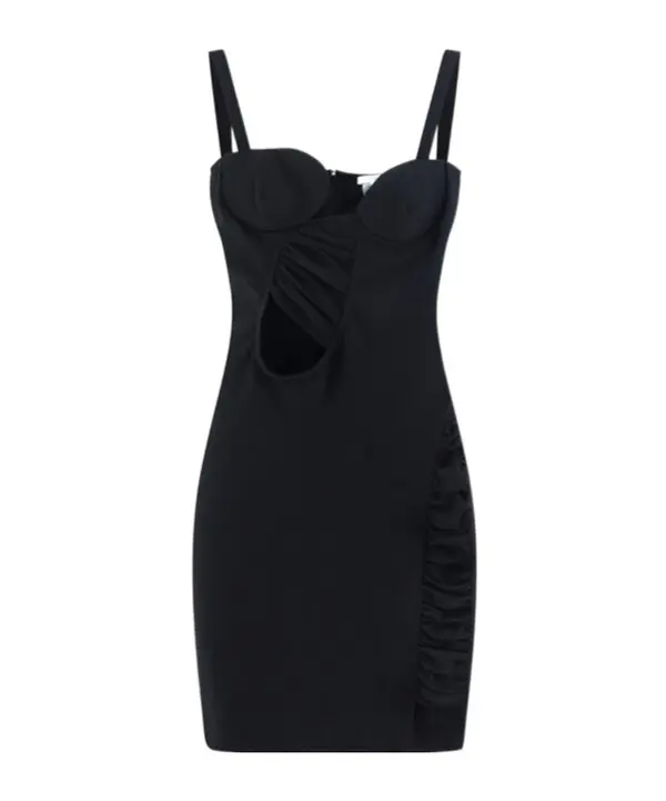 NENSI DOJAKA Asymmetric Ruched Cut-out Mini Dress - No