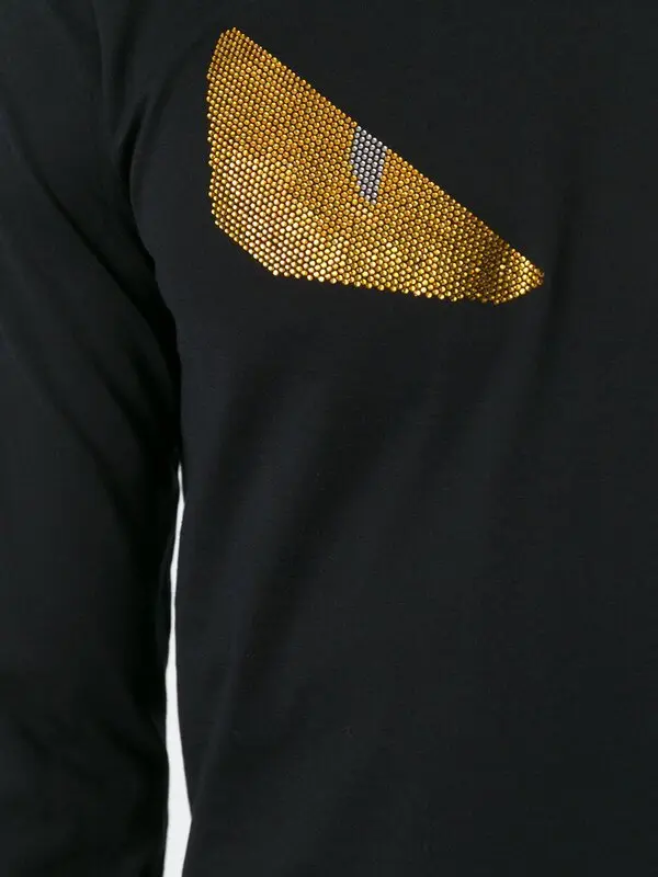 Fendi Crystal Decorated Long-sleeved T-shirt