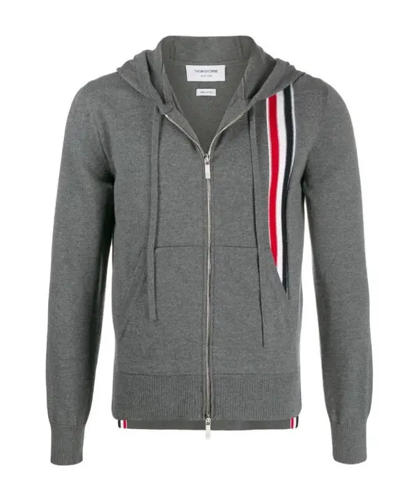 Thom Browne Intarsia-knit Stripe Panel Hoodie