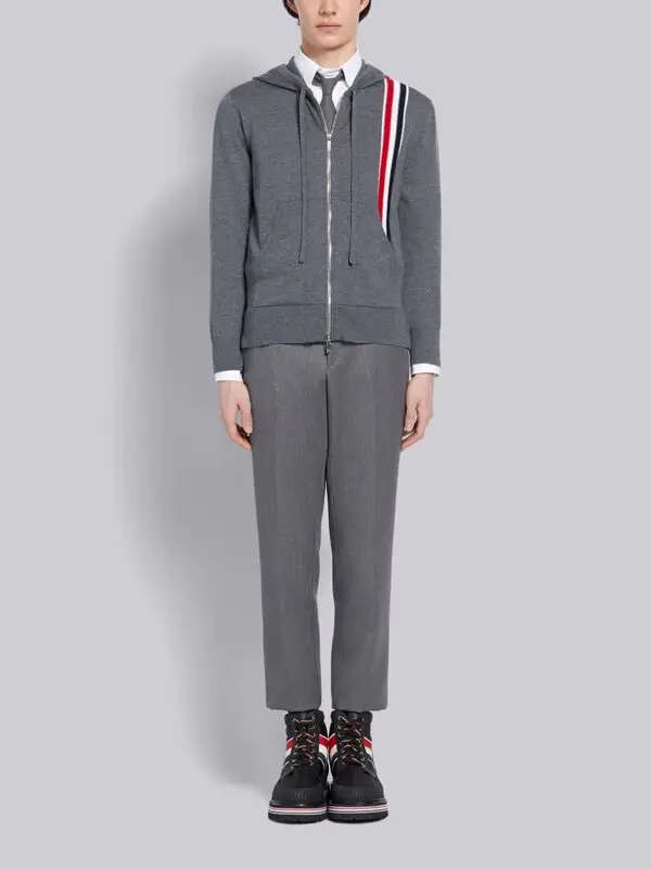 Thom Browne Intarsia-knit Stripe Panel Hoodie