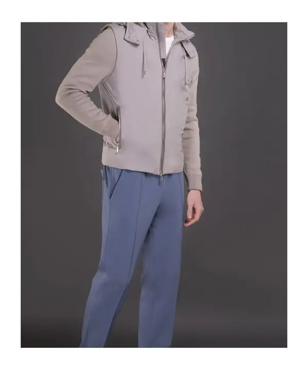 MOORER Hooded Quilted Hybrid Jacket