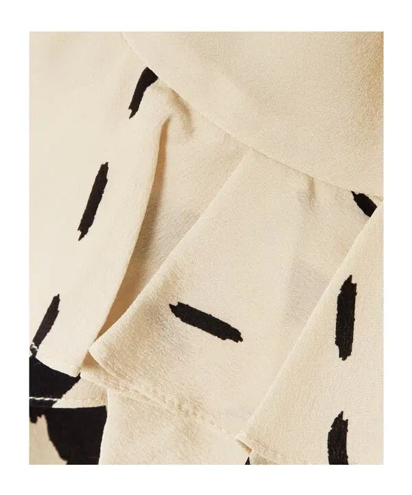 Johanna Ortiz Cropped Ruffled Printed Silk-chiffon Top