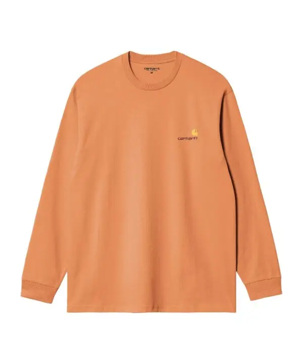 Carhartt Work In Progress L/s American Script T-shirt - Orange