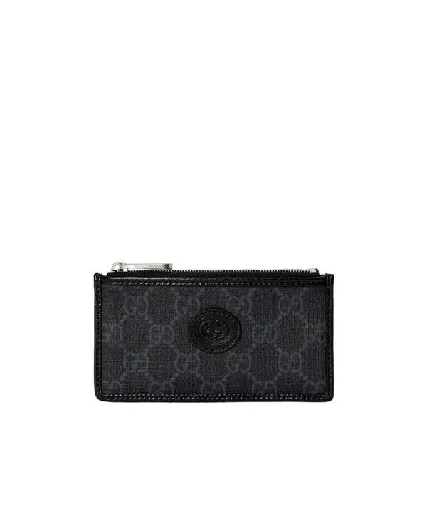 Gucci Logo Patch Zipped Cardholder - Black