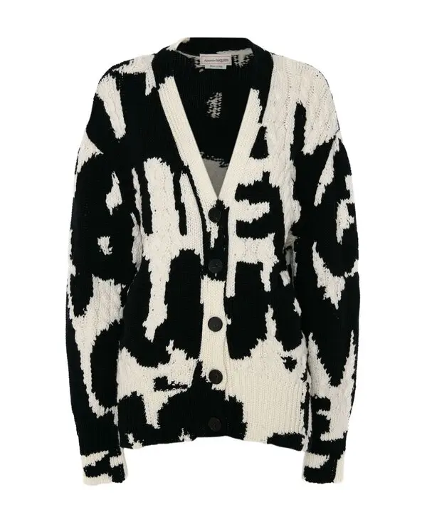 Alexander McQueen Graffiti-logo Cardigen-coat