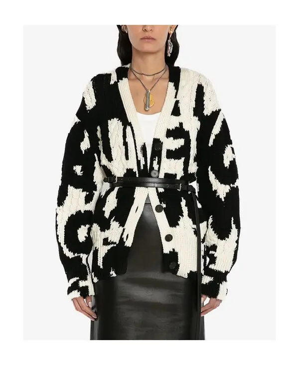 Alexander McQueen Graffiti-logo Cardigen-coat
