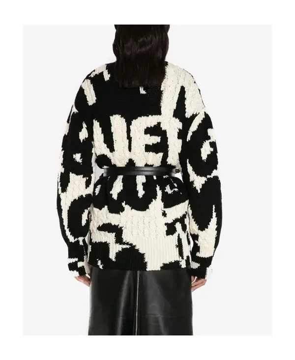 Alexander McQueen Graffiti-logo Cardigen-coat