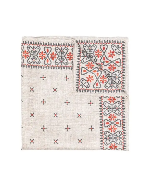 Brunello Cucinelli Tile-print Silk Scarf - White