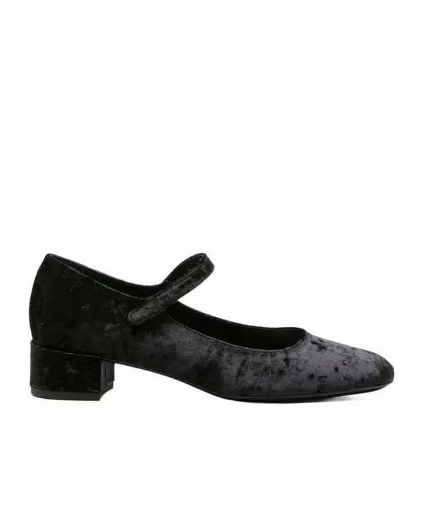 By Far Velvet Mary Jane Pumps - Black
