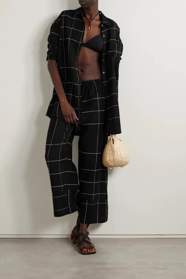 LEMLEM Plaid Cotton Blend Shirt
