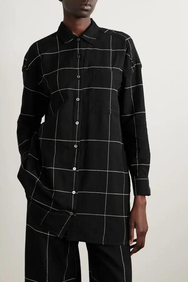 LEMLEM Plaid Cotton Blend Shirt