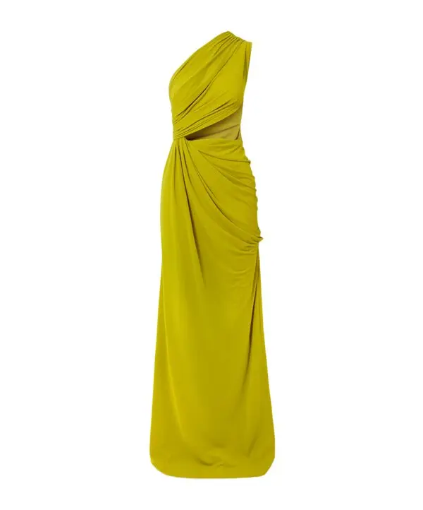 Alex Perry Draped Ruched Long Evening Gown