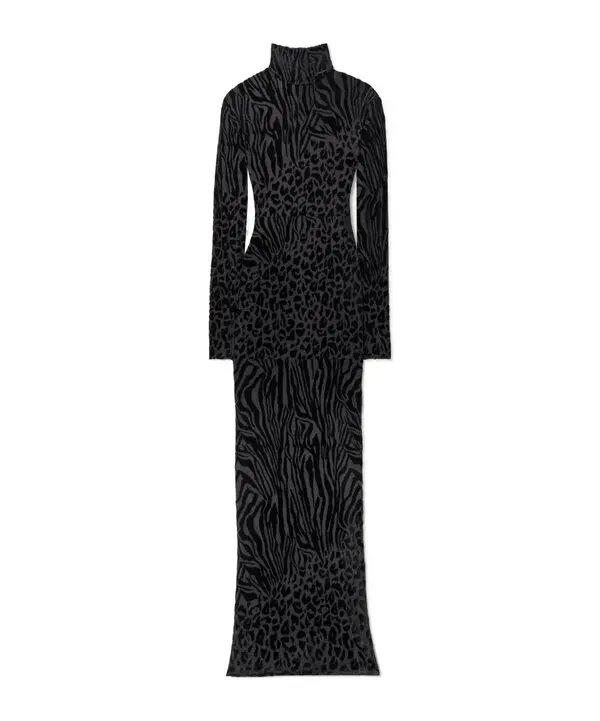 Alex Perry Devoré-velvet Turtleneck Gown