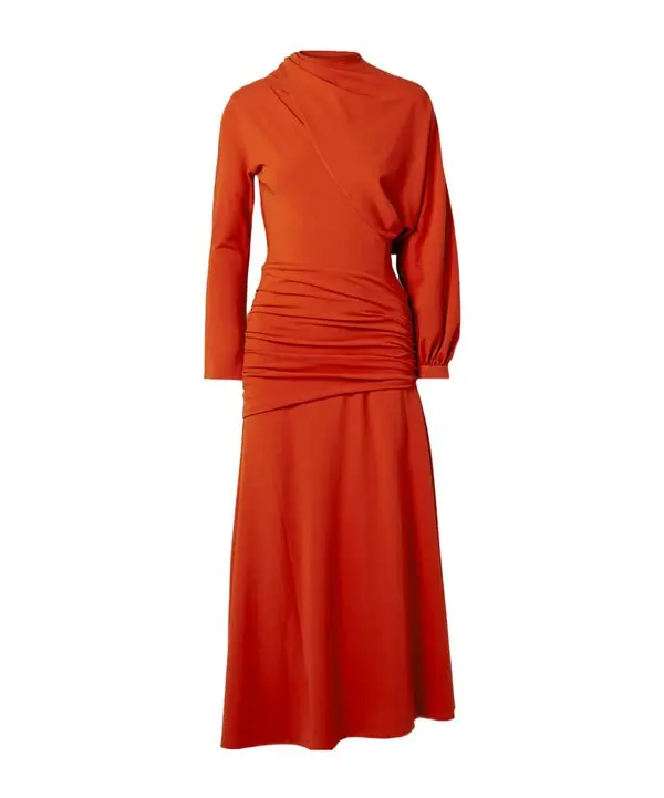 Johanna Ortiz Gathered Stretch-jersey Maxi Dress