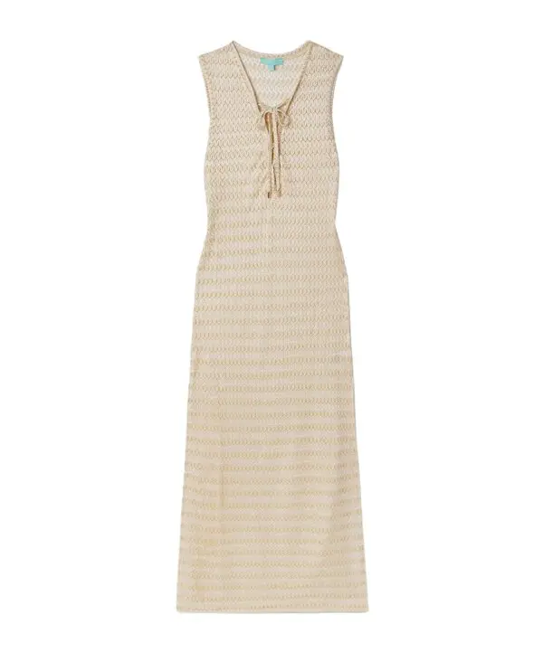 Melissa Odabash Gold Crochet Knit Maxi Dress - No