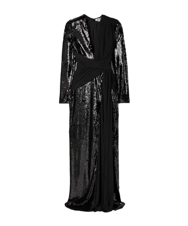 Zuhair Murad Long-sleeve Deep V Long Gown